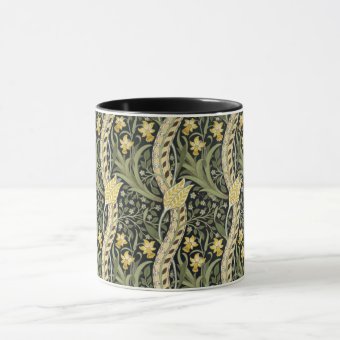 William Morris Daffodil Floral Textile Pattern Mug | Zazzle