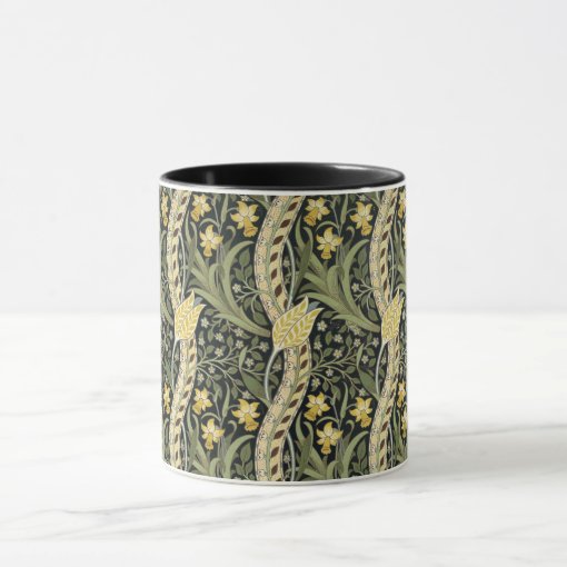 William Morris Daffodil Floral Textile Pattern Mug | Zazzle