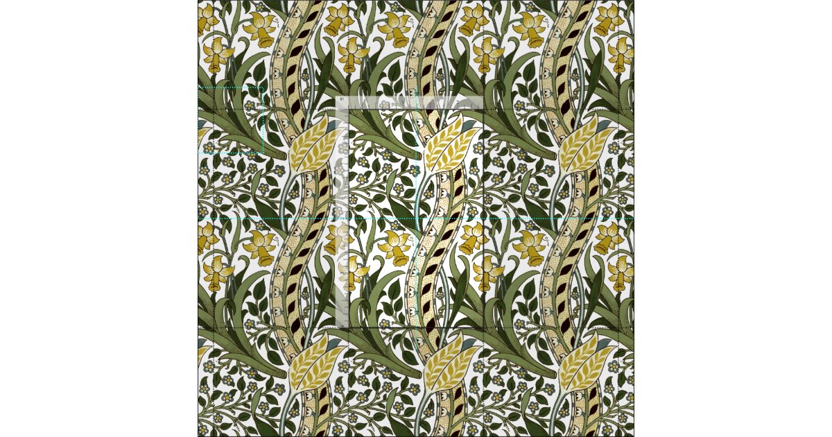 William Morris Daffodil Vintage Pattern Fabric | Zazzle