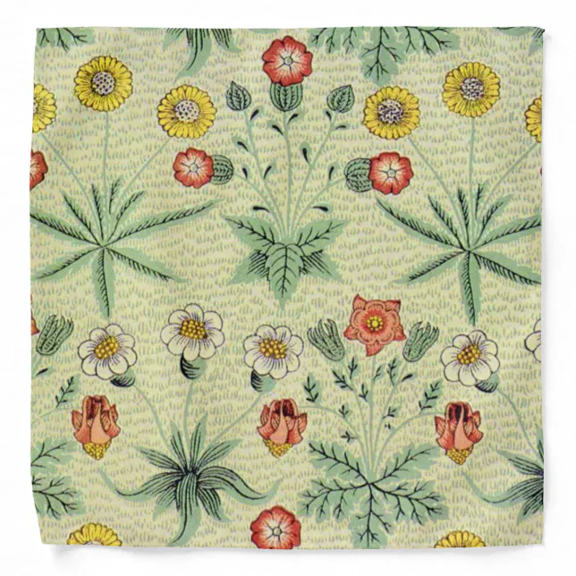 William Morris Daisy Floral Wallpaper Pattern Bandana | Zazzle