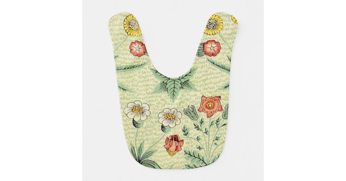 William Morris Daisy Floral Wallpaper Pattern Bib | Zazzle