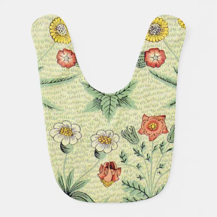 William Morris Daisy Floral Wallpaper Pattern Bib | Zazzle