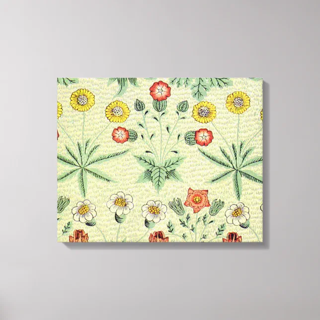 William Morris Daisy Floral Wallpaper Pattern Canvas Print | Zazzle