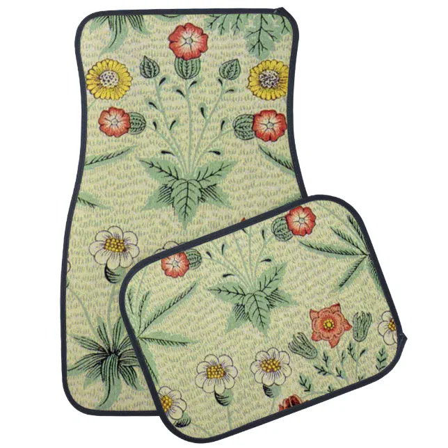 William Morris Daisy Floral Wallpaper Pattern Car Mat | Zazzle
