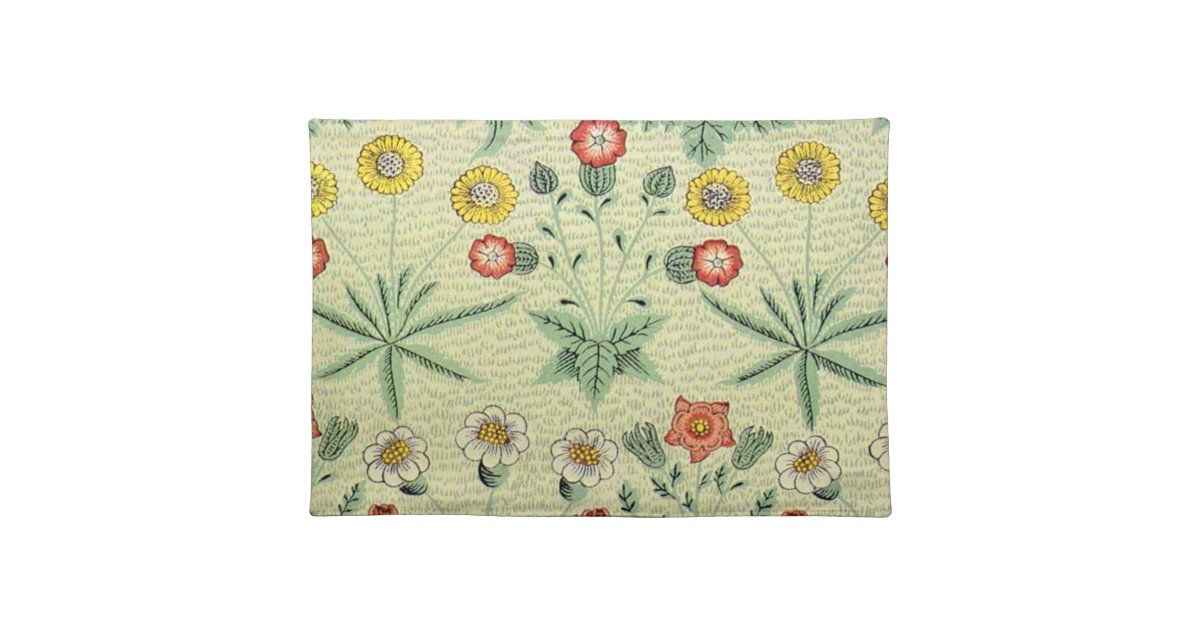 William Morris Daisy Floral Wallpaper Pattern Cloth Placemat | Zazzle