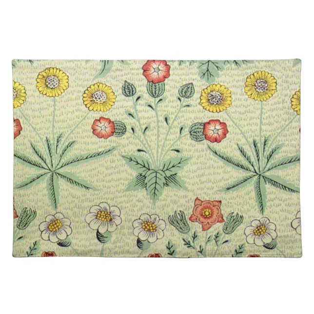 William Morris Daisy Floral Wallpaper Pattern Cloth Placemat | Zazzle