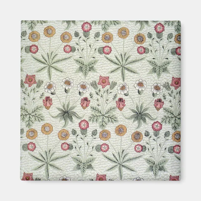 William Morris Daisy Floral Wallpaper Pattern Magnet | Zazzle