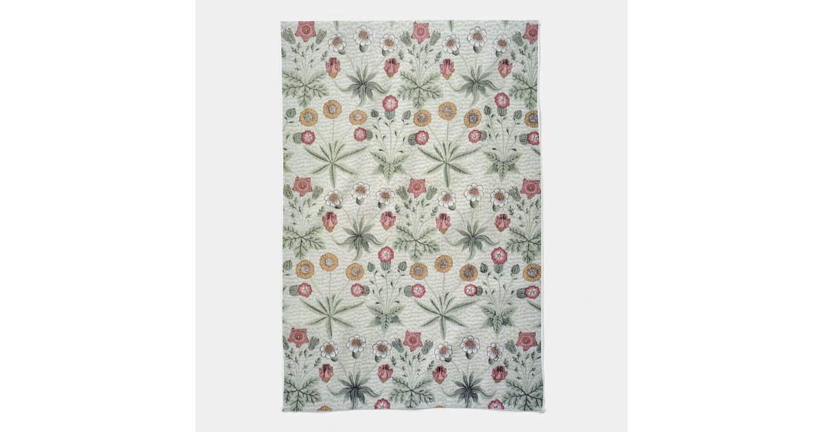 William Morris Daisy Floral Wallpaper Pattern Towel | Zazzle