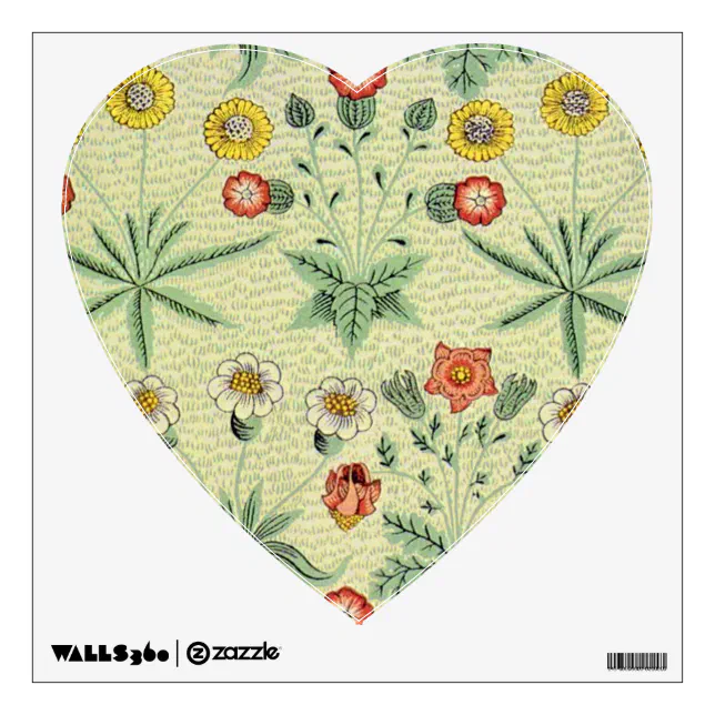 William Morris Daisy Floral Wallpaper Pattern Wall Decal | Zazzle