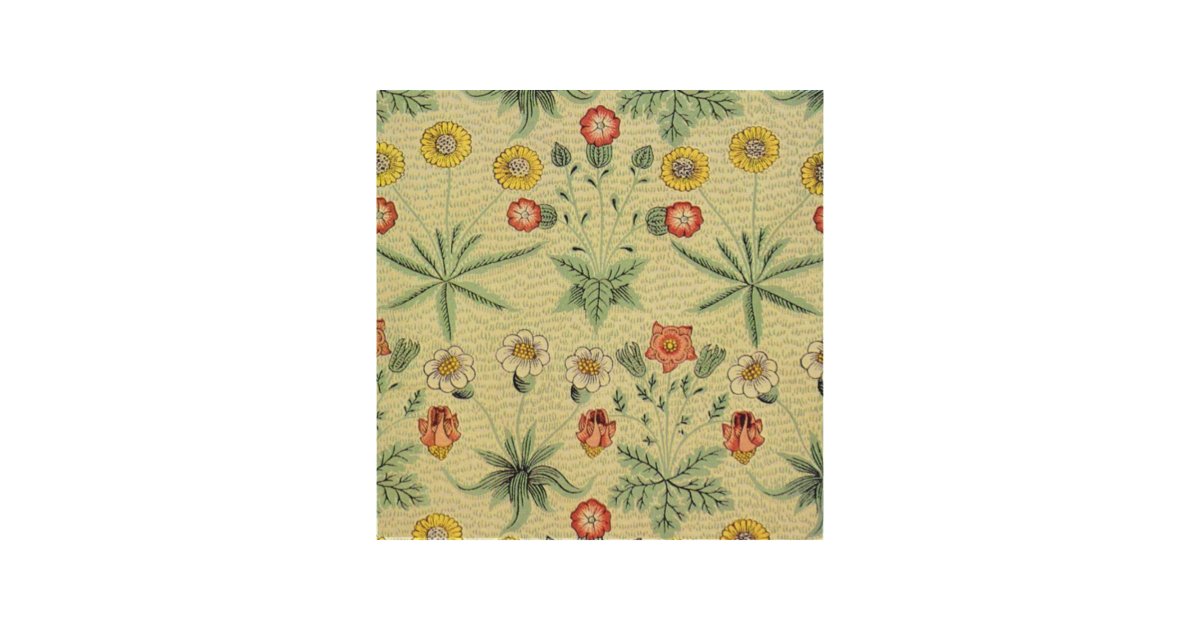 William Morris Daisy Floral Wallpaper Pattern Wood Wall Art | Zazzle
