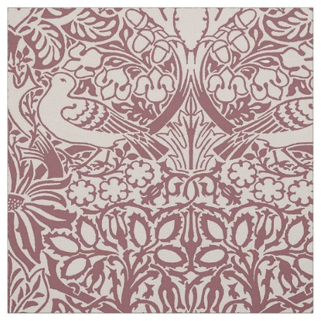 William Morris Vintage Rose and Lily Pattern Fabric | Zazzle