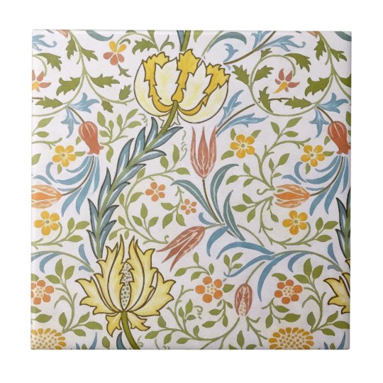 William Morris Flora Vintage Floral Art Nouveau Ceramic Tile | Zazzle.com