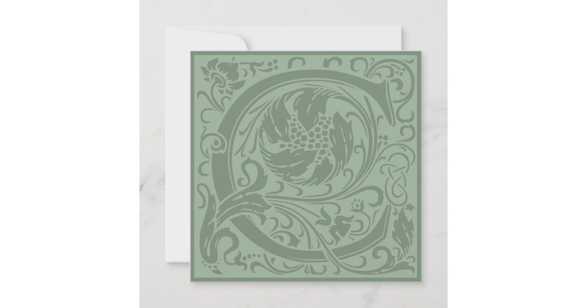 William Morris Floral Alphabet Monogram Letter C Invitation | Zazzle