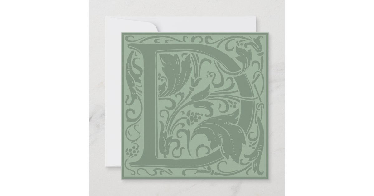William Morris Floral Alphabet Monogram Letter D Invitation | Zazzle