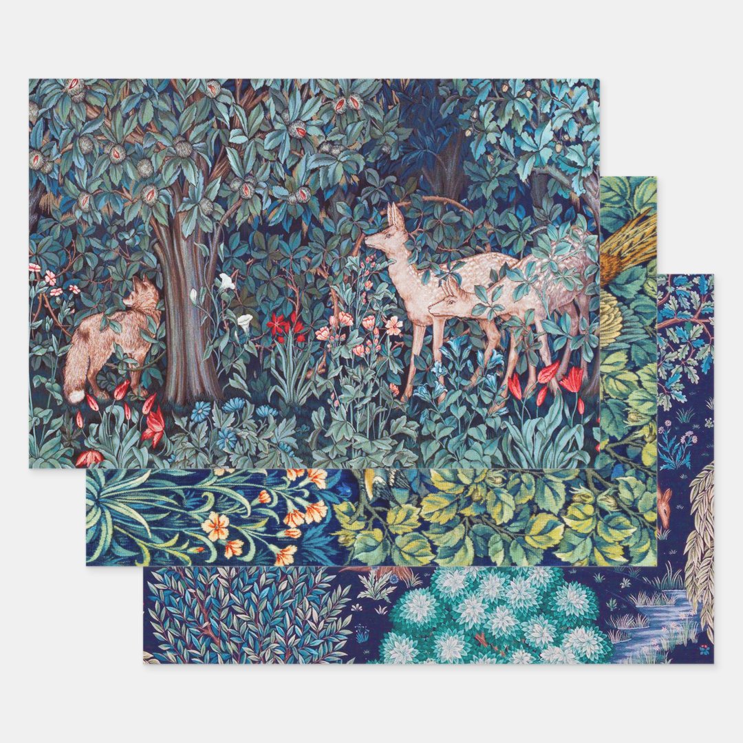 William Morris, Forest Animals Wrapping Paper Sheets | Zazzle