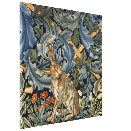 William Morris Forest Rabbit Floral Art Nouveau Canvas Print | Zazzle.com