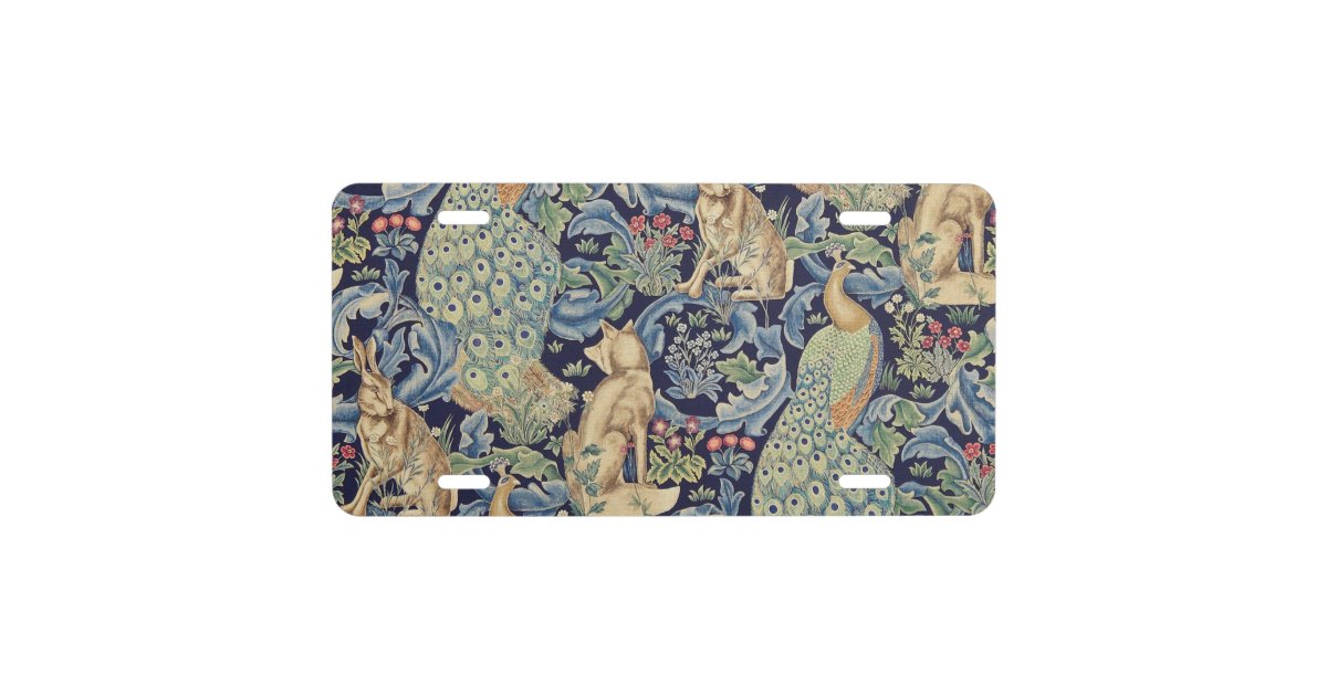 William Morris Forest Rabbit License Plate | Zazzle