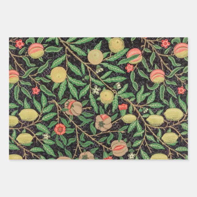 William Morris Fruit Pomegranate Floral Pattern Wrapping Paper Sheets ...