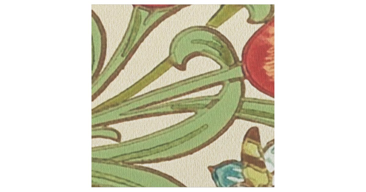William Morris Golden Lily Vintage Pre-Raphaelite Fabric | Zazzle