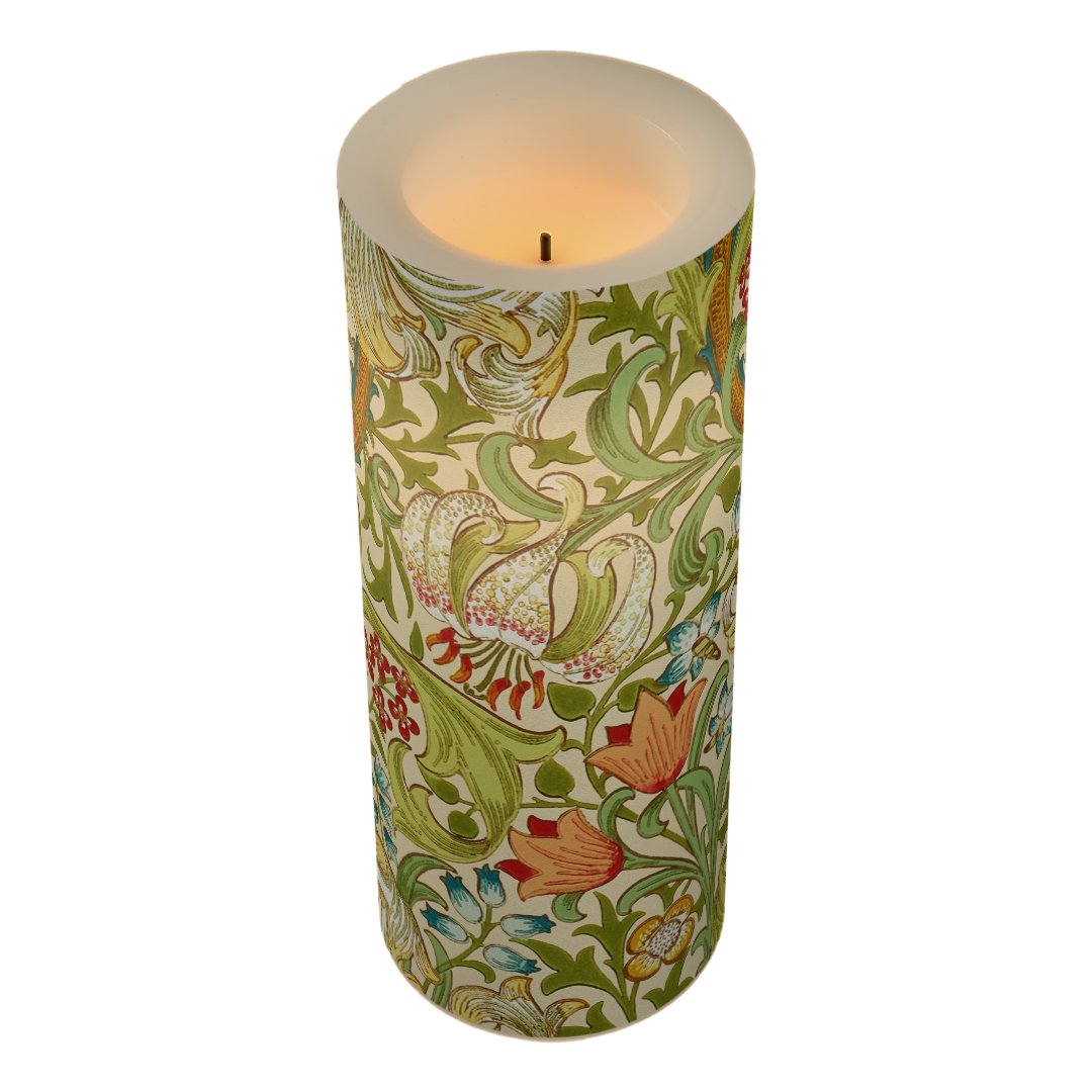 William Morris Golden Lily Vintage Pre-Raphaelite Flameless Candle | Zazzle
