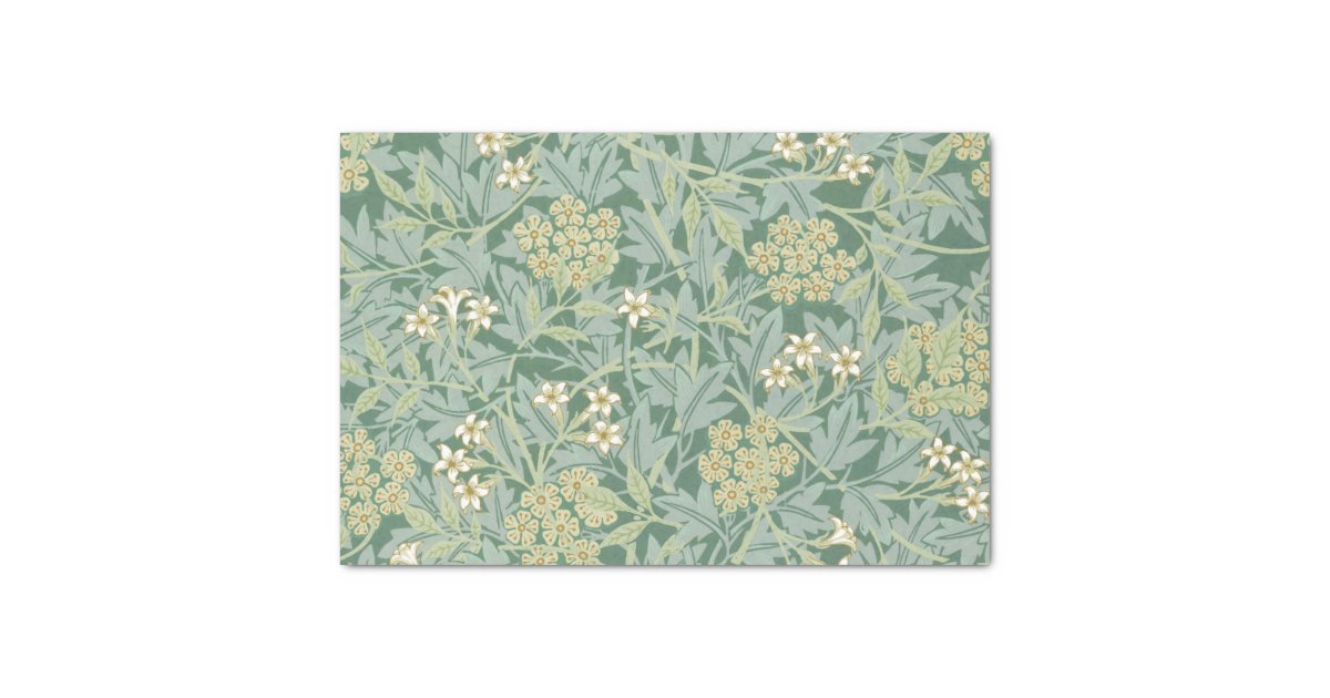 William Morris GREEN FLORAL PATTERN Tissue Paper | Zazzle