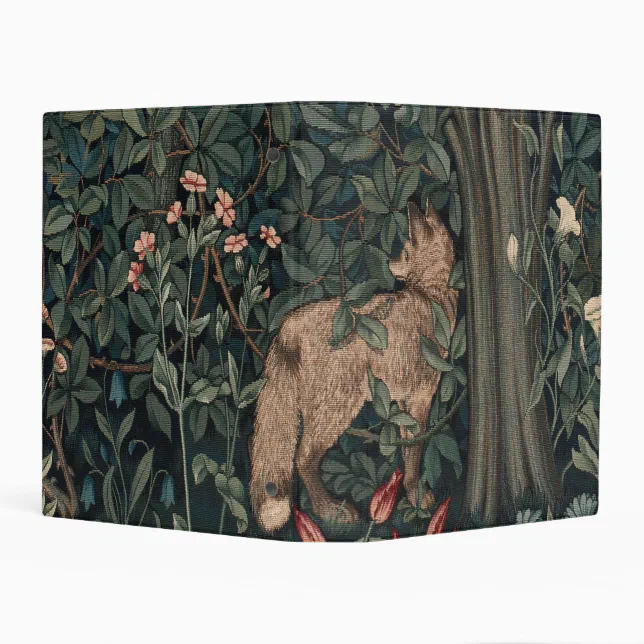 William Morris Greenery Fox Wildlife Mini Binder | Zazzle