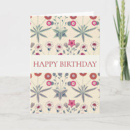 WILLIAM MORRIS "HAPPY BIRTHDAY" GREETING CARD | Zazzle