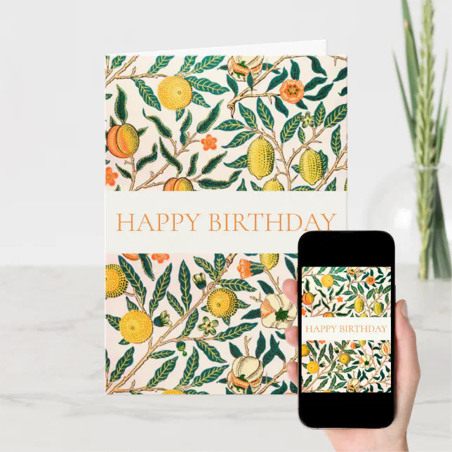 WILLIAM MORRIS "HAPPY BIRTHDAY" GREETING CARD | Zazzle