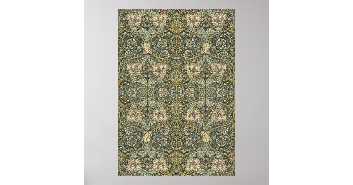William Morris Honeysuckle Design Poster | Zazzle