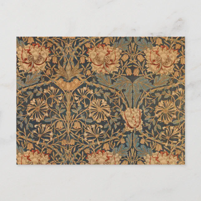 William Morris Honeysuckle Rich Wallpaper Postcard | Zazzle