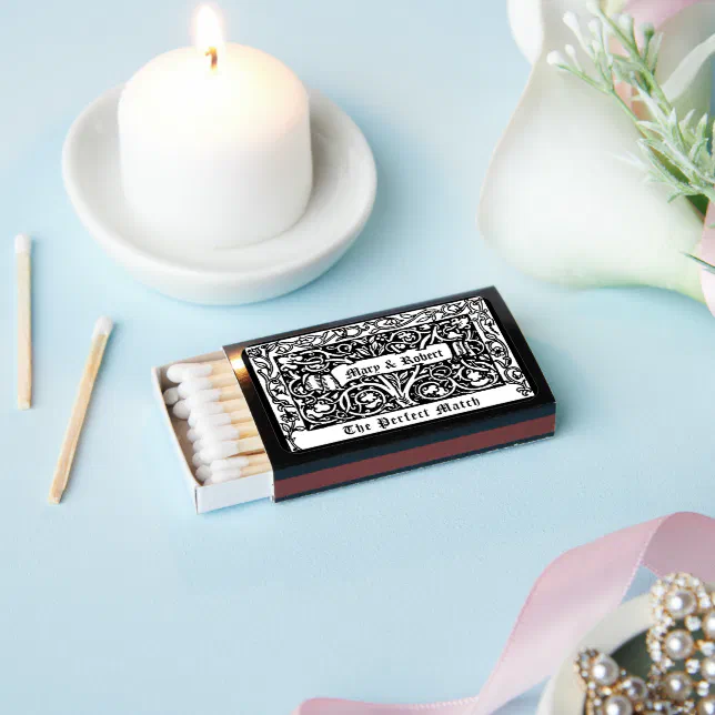 William Morris Kelmscott Press Border Template Matchboxes | Zazzle