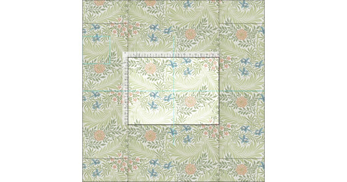 William Morris Larkspur Floral Pattern Fabric | Zazzle
