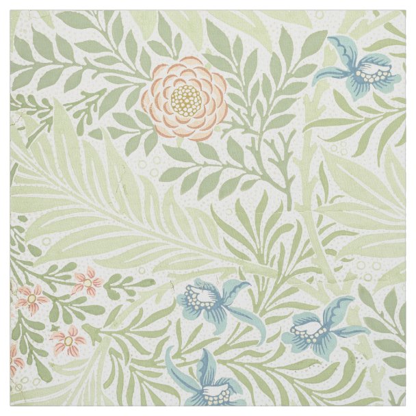 William Morris Vintage Larkspur Pattern Fabric | Zazzle