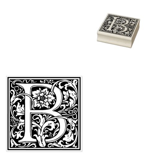 William Morris Letter B Rubber Stamp | Zazzle