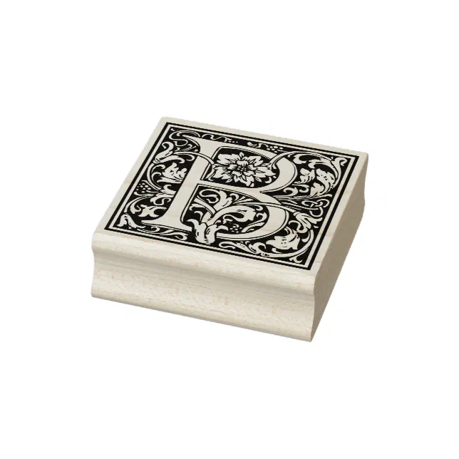 William Morris Letter B Rubber Stamp | Zazzle