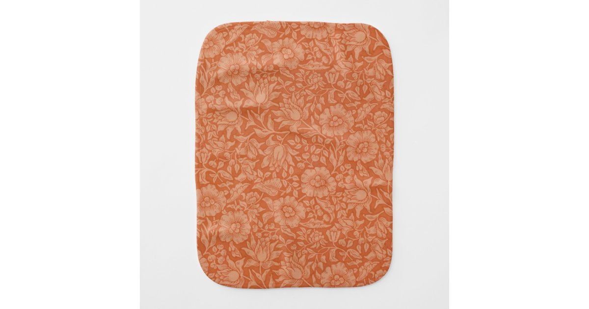 William Morris Mallow Floral Wallpaper Design Baby Burp Cloth | Zazzle