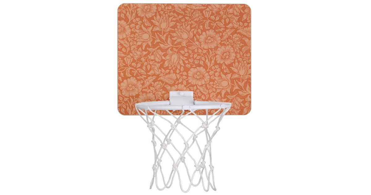 William Morris Mallow Floral Wallpaper Design Mini Basketball Hoop | Zazzle