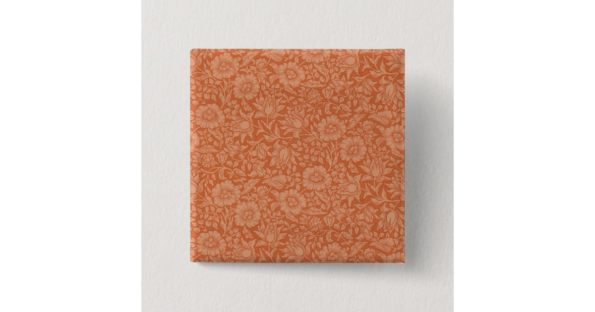 William Morris Mallow Floral Wallpaper Design Pinback Button | Zazzle