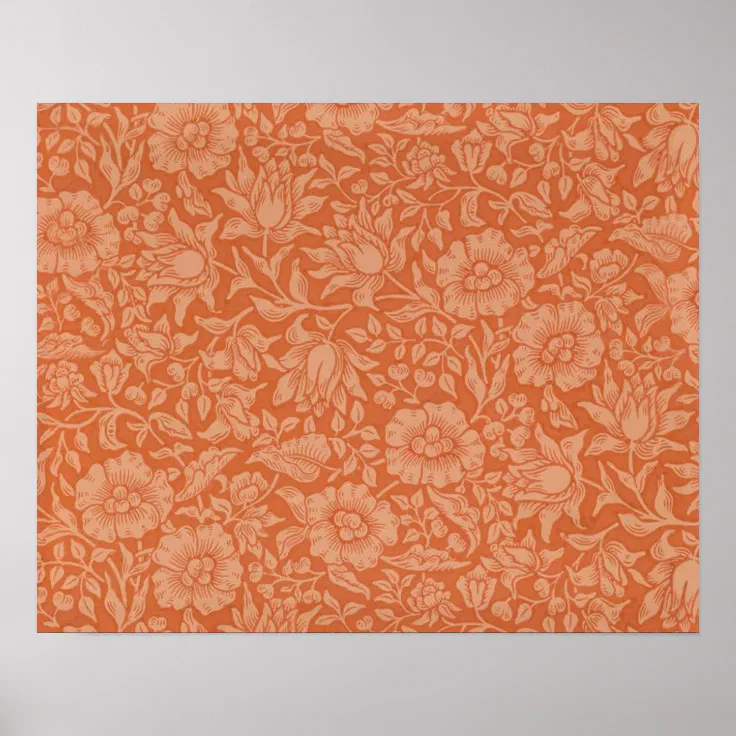 William Morris Mallow Floral Wallpaper Design Poster | Zazzle