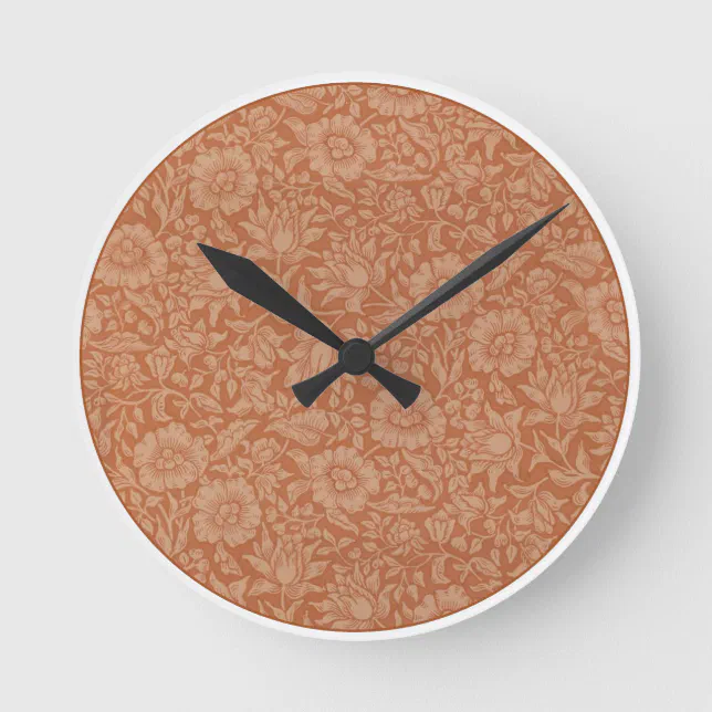 William Morris Mallow Floral Wallpaper Design Round Clock | Zazzle William Morris Mallow Floral Wallpaper Design Round Clock | Zazzle