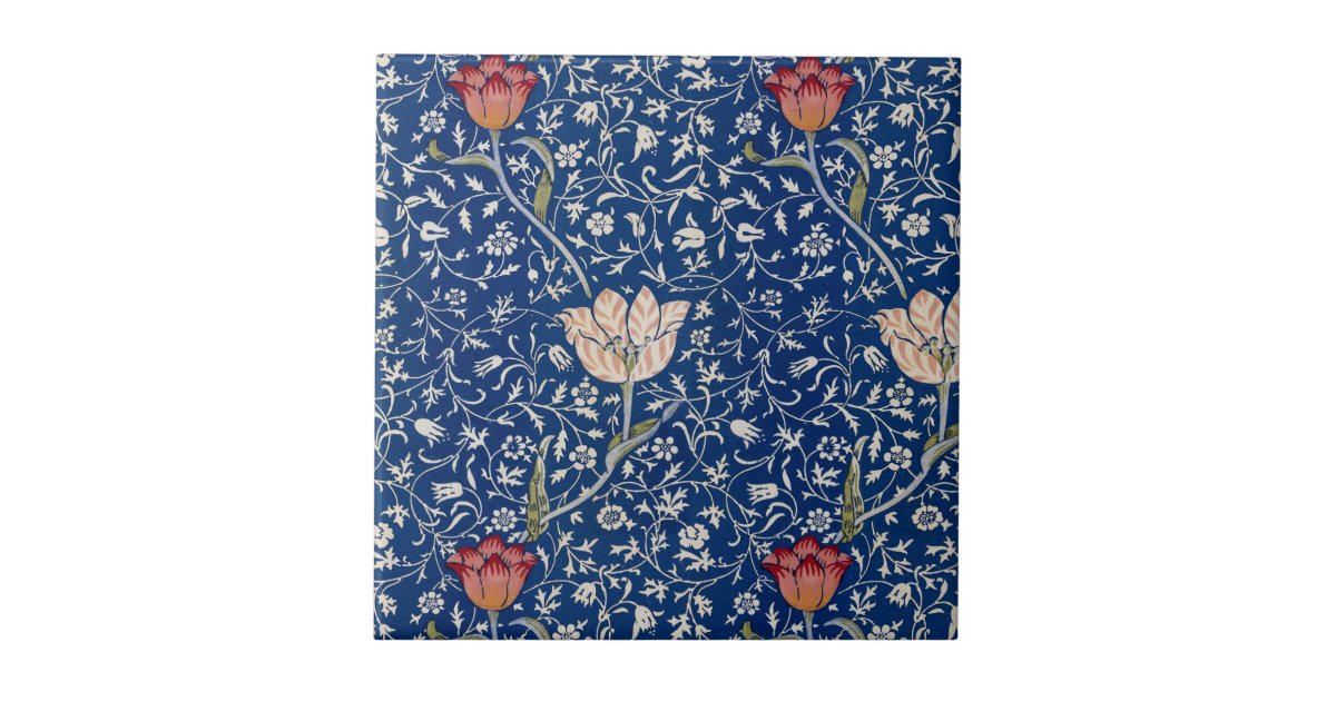 William Morris Medway Pattern Ceramic Tile | Zazzle