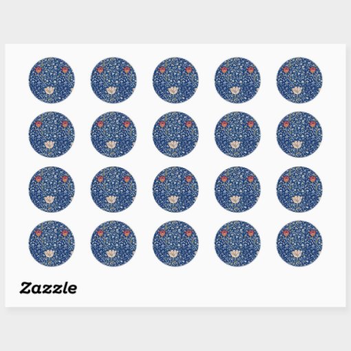 William Morris Medway Pattern Classic Round Sticker | Zazzle