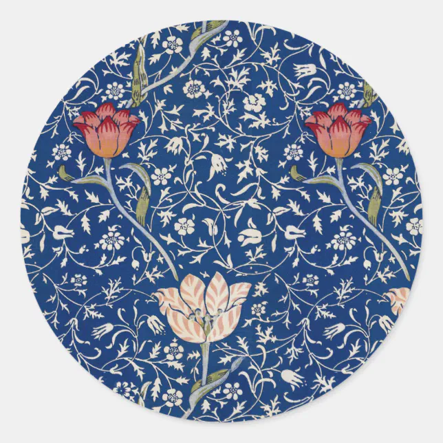 William Morris Medway Pattern Classic Round Sticker | Zazzle