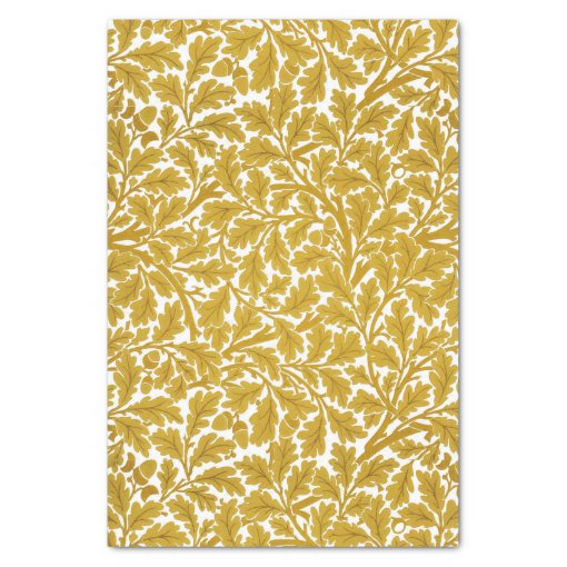 William Morris Oak Leaves, Mustard Yellow & White Tissue Paper | Zazzle