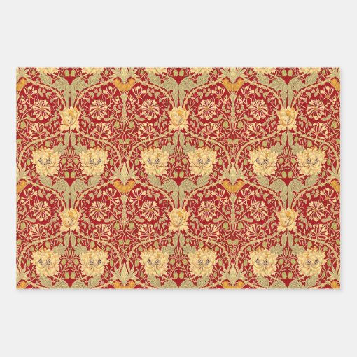 William Morris Pack 6 Wrapping Paper Sheets | Zazzle