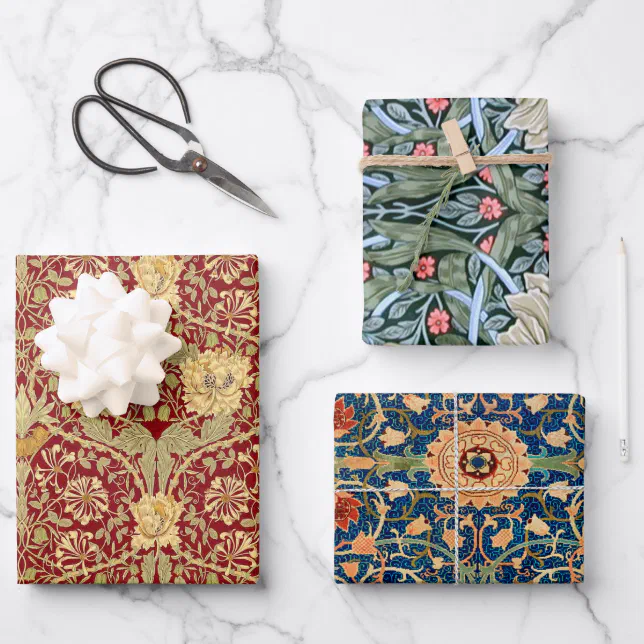 William Morris Pack 6 Wrapping Paper Sheets | Zazzle