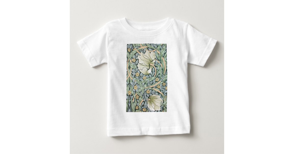 William Morris Pimpernel Floral Wallpaper Baby T-Shirt | Zazzle