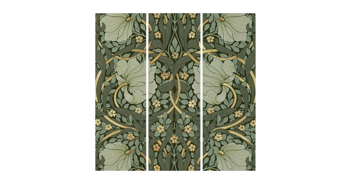 William Morris Pimpernel Vintage Pattern Triptych | Zazzle