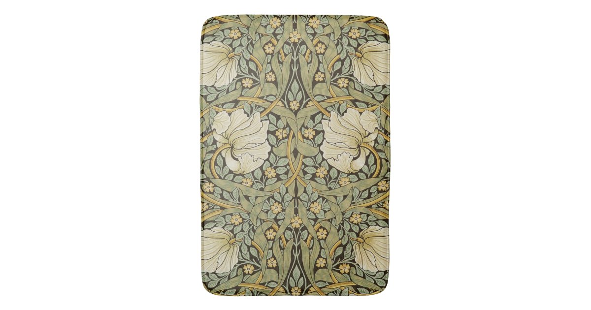 William Morris Pimpernel Vintage Pre-Raphaelite Bathroom Mat | Zazzle