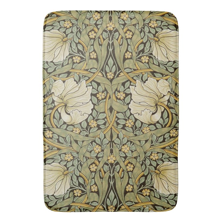 William Morris Pimpernel Vintage Pre-Raphaelite Bathroom Mat | Zazzle